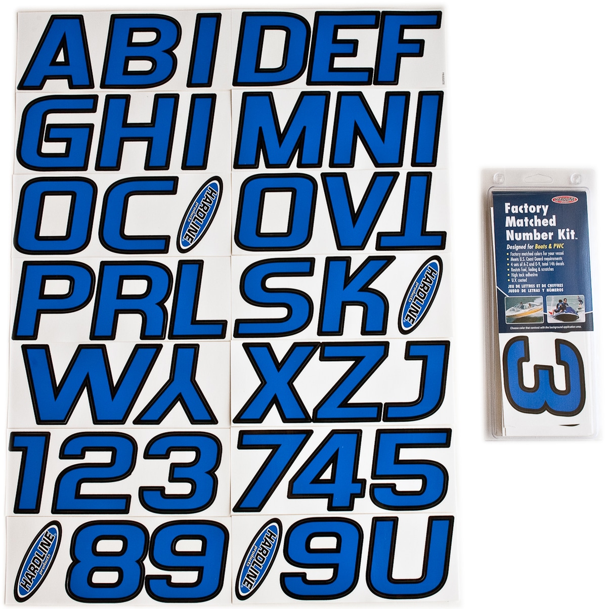 Blue Black Boat Lettering Registration Numbers 700