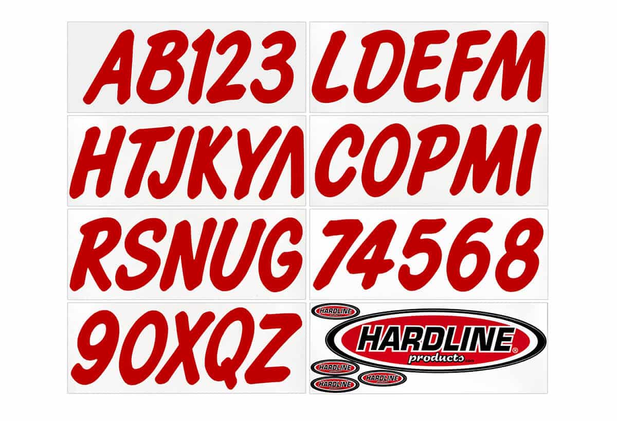 RED Boat Lettering, Registration Numbers, Decals | 400