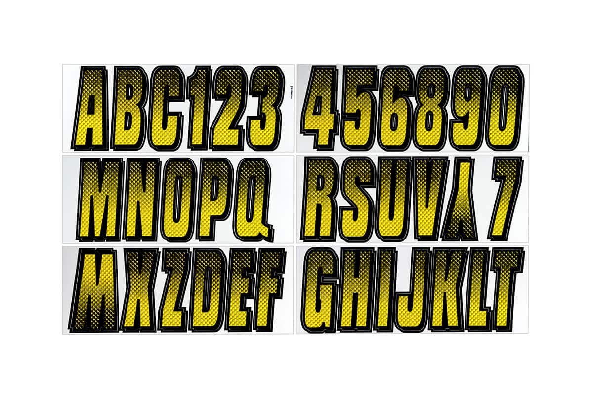 Yellow & Black Boat Lettering, Registration Numbers | 300